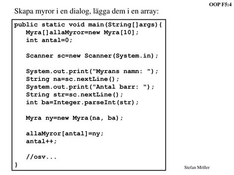 Ppt Oop Objekt Orienterad Programmering Föreläsning 5 Klasser Och