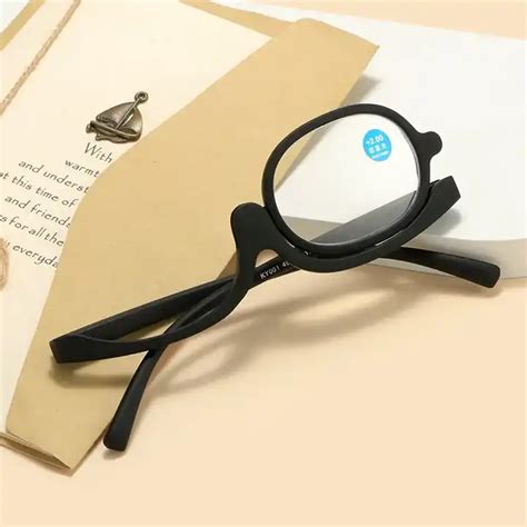 Magnifying Glasses Rotating Makeup Reading Glasses Anti Blue Light Make Up Presbyopic Eyeglasses