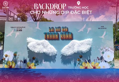 Backdrop Trong Trường Học Hoa Giấy Suchin Hoa Giấy Sự Kiện Hà Nội