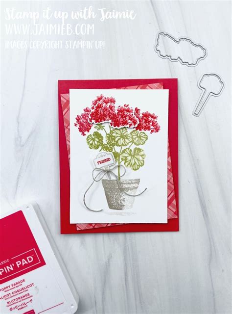 Stampin Up Potted Geraniums Friend Card