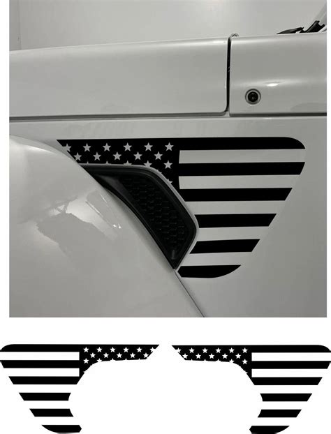 Zen Graphics Jeep Wrangler Jl 2018 2023 Fender Vent American Flag