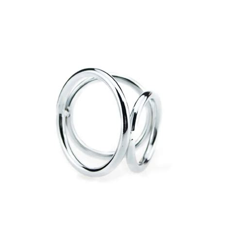 Triple Loop Metal Cock Ring Erection Enhancer Stretcher