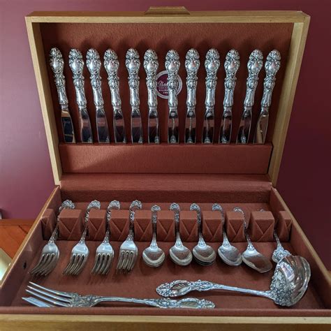 60 Piece Sterling Silver Flatware Set By Wallace Silver The Antiques Room