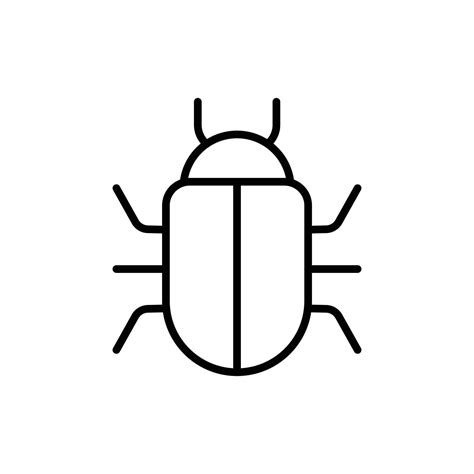 Bug Icon Set Beetle Insect Sign Software Malware Virus Symbol