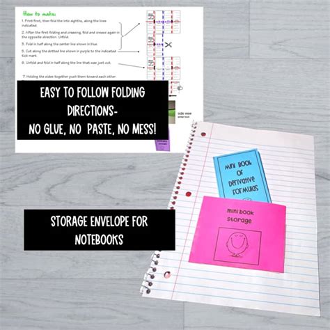 Derivative Formulas Foldable Mini Book Calculus By Joan Kessler