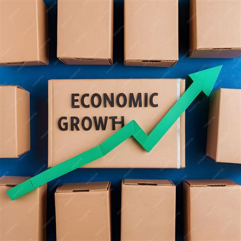 Premium Photo View Cardboard Boxes With Green Chart Arrow Economic Growth Concept For Social
