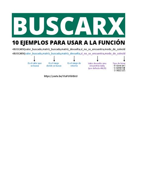 Copia De Buscarx 10 Ejemplos Para Usar A La Función Desde Cero Pdf