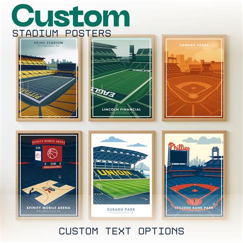 Custom Sports Stadium Poster Etsy