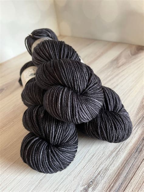 Charcoal Gray Black Hand Dyed Worsted Weight Yarn Gunpowder Treasured Warmth Etsy