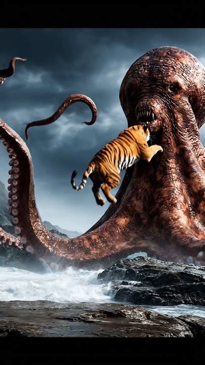 🐯 Tiger Attacks Octopus 🐙shorts Tranding Ai Aivideo Youtube