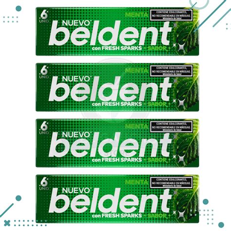 Chicle Beldent Menta Sin Azúcar 10gr Pack X4 Un 40gr El