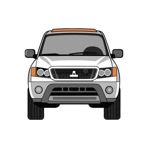 Illustration Of A Stylish Suv In White And Gray Stock Image Illustration Of Graphic Front