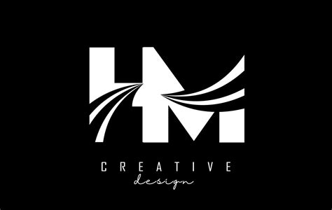 Creative White Letters Hm H M Logo With Leading Lines And Road Concept