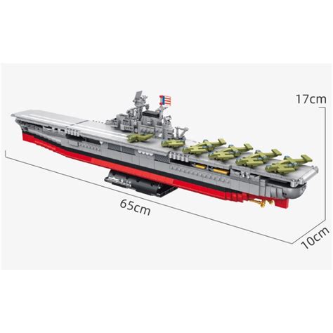 Moc Military Uss Kms Hms Class Battleship Aircraft Carrier Model Toy Building Block Brick T