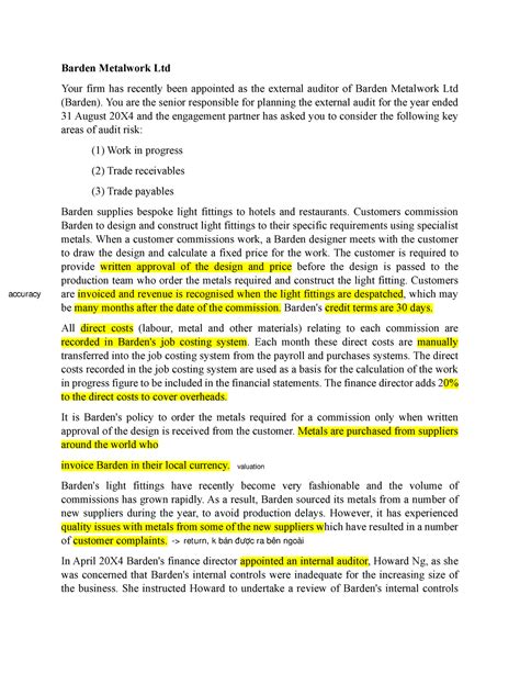 Case No Financial Auditing 1 Is The Following Step Of Basic