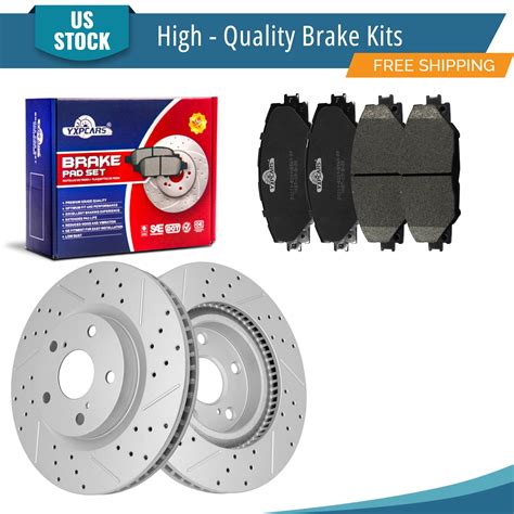 Yxpcars 6pcs Front Brake Kits Drilled And Slotted Brake Rotors 120