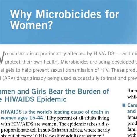 Microbicides An Economic And Ethical Solution To The New Face Of Hiv