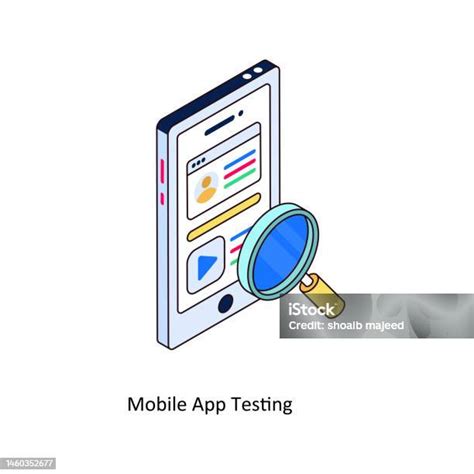 모바일 앱 테스트 벡터 아이소메트릭 채워진 개요 디지털 또는 인쇄 프로젝트를 위한 아이콘입니다 스톡 일러스트레이션 개념에 대한 스톡 벡터 아트 및 기타 이미지 Istock