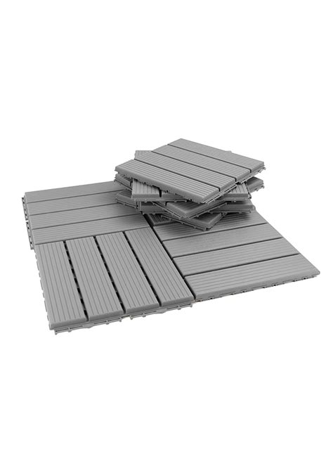 Fpd6184 Straight Groove Light Grey Interlocking Deck Tiles By Floorpops
