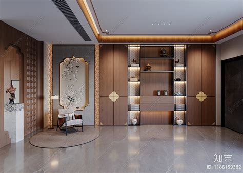 新中式储物柜3d模型下载【id1186159382】知末3d模型网