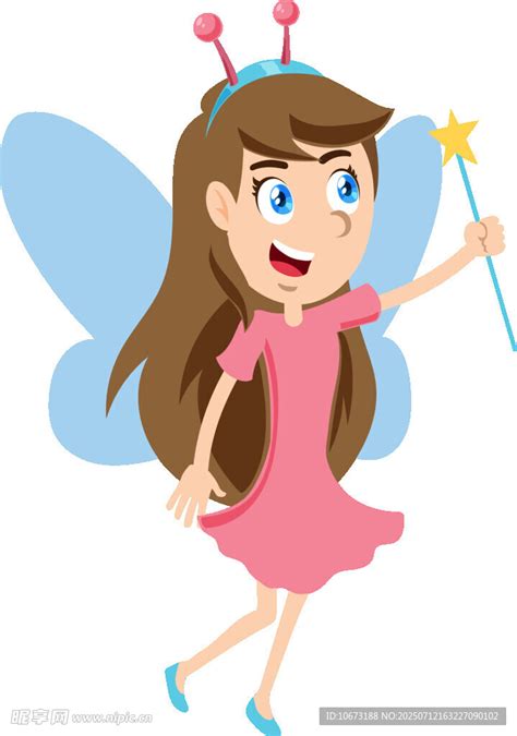 可爱小仙女手持魔法棒设计图图片素材其他设计图库昵图网