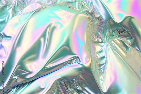 Pastel Hologram Plastic Wrap Texture Generative Ai Stock Illustration