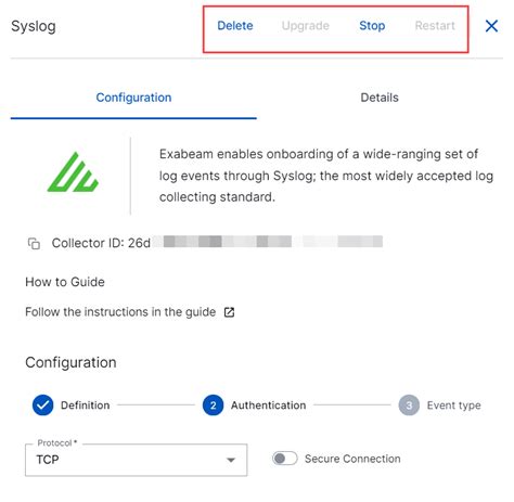 modify the syslog collector configuration exabeam documentation portal
