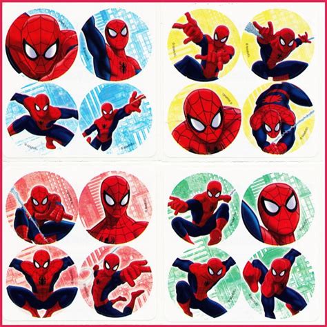 Spider Man Stickers Dots Envelope Seals Party Favours Etsy Spiderman Stickers Printable