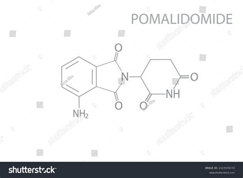 Pomalidomide Molecular Skeletal Chemical Formula Vector Stock Vector