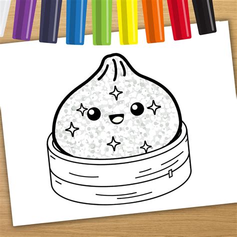 Glitter Dumpling Coloring Sheets 10 Printable Dumpling Squishy Themed