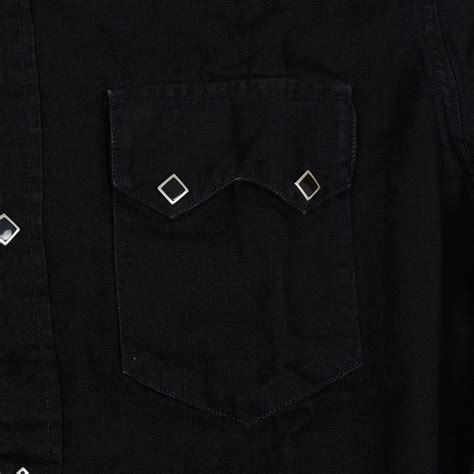 Double Rl Long Sleeve Sawtooth Black Denim Western Shirt Deecee Style