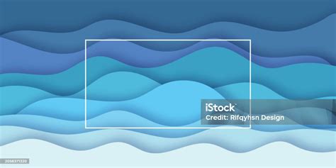 Modern Abstract Sea Waves Background With Blue Gradient Colors Stock