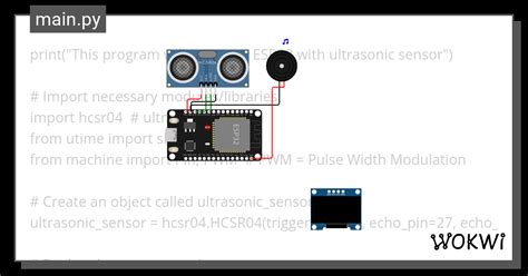 ESP32 Ultrasonic OLED Buzzer Copy Wokwi ESP32 STM32 Arduino Simulator