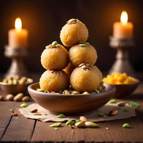 Tasty Sweet Laddu Premium Ai Generated Image