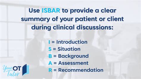 How Using The Isbar Framework Can Give You Clarity And Confidence When Providing A Clinical