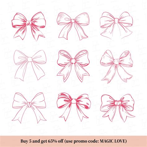 Ribbon Bow Svg Bundle Coquette Bows Svg Minimalist Girly Aesthetic