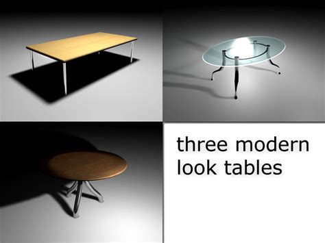 Modern Table Pack 3d Model