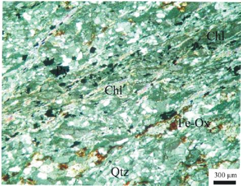 Photomicrograph Of The Metamorphic Mineral Assemblage In The Chlorite Download Scientific