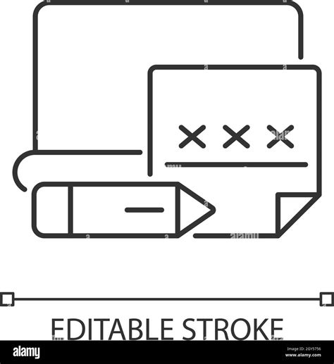 Using Post It To Remember Password Linear Icon Stock Vector Image And Art