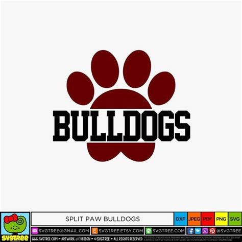 Split Paw Print Svg Bulldogs Svg Split Letter Svg Bulldogs Clip Art