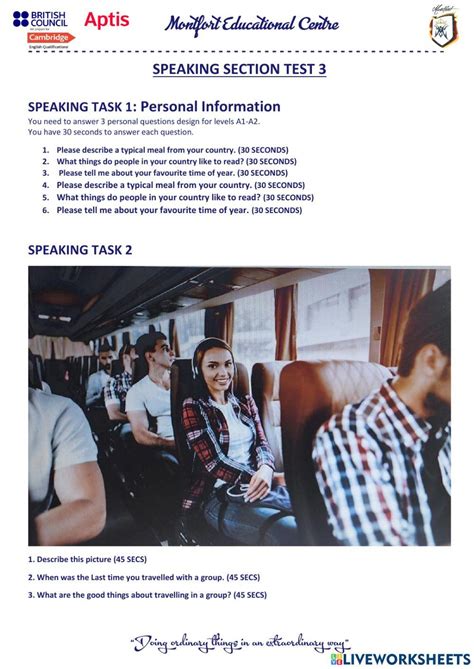 Speaking New Te Free Interactive Worksheets 5363200