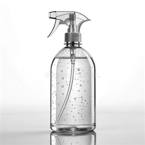 Simple Cleaning Solution Bottle Glassy Effect Stock Illustration