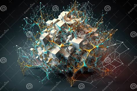 Neural Network With Nodes And Connections Visualized In 3d Stock Illustration Illustration Of