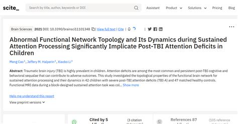 Citation Report Abnormal Functional Network Topology And Its Dynamics