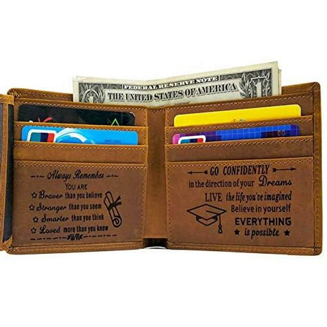 Mens Trifold Wallet Personalized Personalized Laser Engraved Purdue