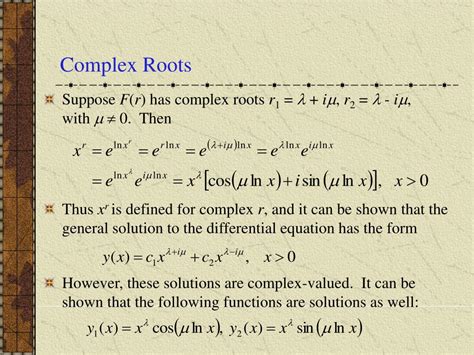 Ppt Ch 54 Euler Equations Regular Singular Points Powerpoint