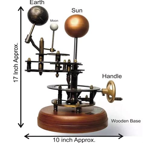 Antique Brass Orrery Solar System Sun Earth Moon Motion Scientific
