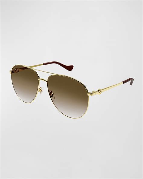 Gucci Polarized Metal Aviator Sunglasses Neiman Marcus