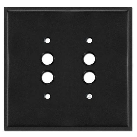 Oversized Two Gang Pushbutton Wall Switch Plate Black