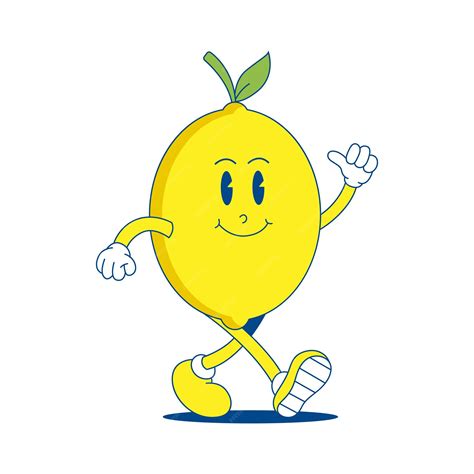 Premium Vector Lemon Retro Mascot Funny Cartoon Character Of Lemon